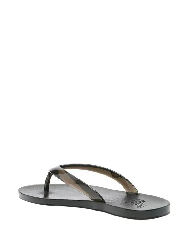 ANCIENT GREEK SANDALS Translucent Design Flip Flops - Black
