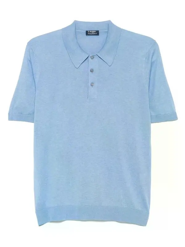 BARBA NAPOLI Silk Polo Shirt - Blue