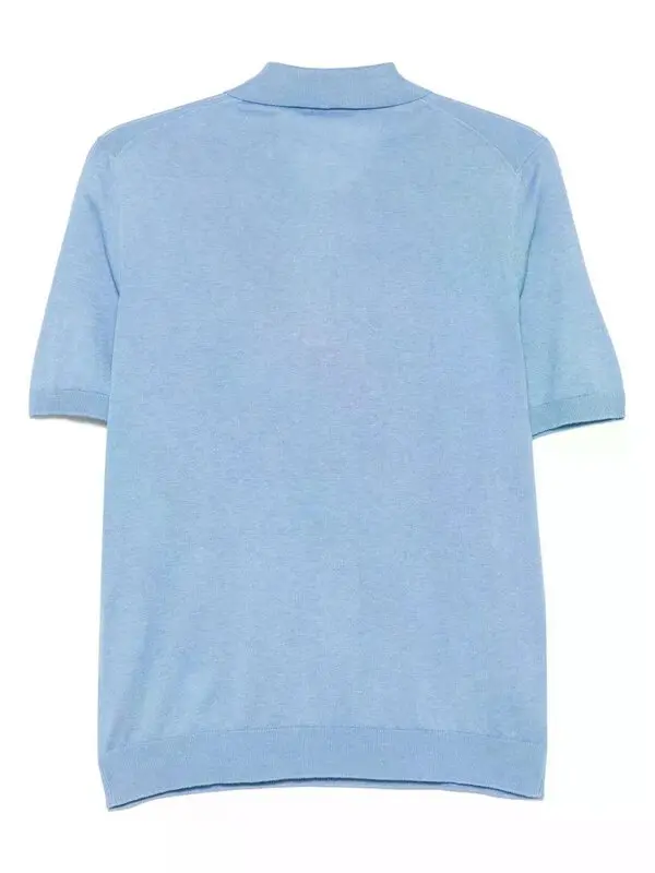 BARBA NAPOLI Silk Polo Shirt - Blue