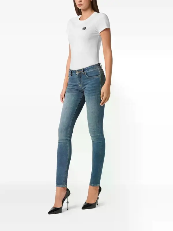 Philipp Plein Stretch-cotton Skinny Jeans - Blue