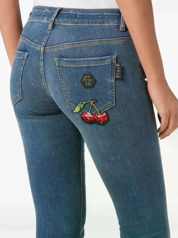 Philipp Plein Stretch-cotton Skinny Jeans - Blue