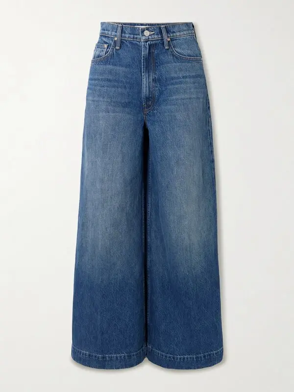 MOTHER The Headliner Sneak High-rise Wide-leg Jeans - Blue