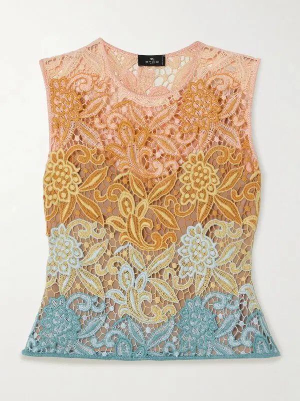 Etro Cropped Macramé Top - Multi
