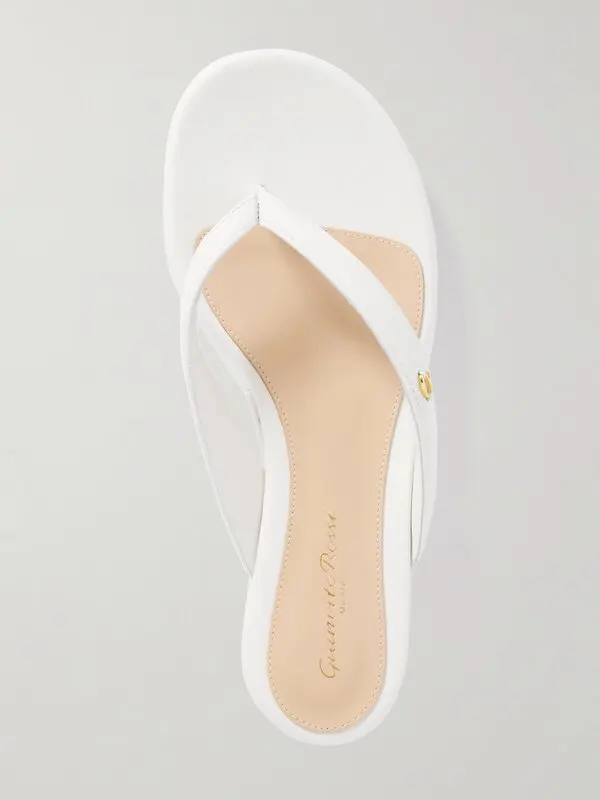 GIANVITO ROSSI Tahiti Leather Platform Flip Flops