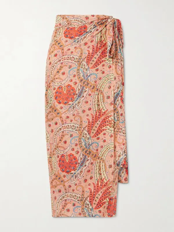Etro Paisley-print Cotton And Silk-blend Voile Pareo - Pink