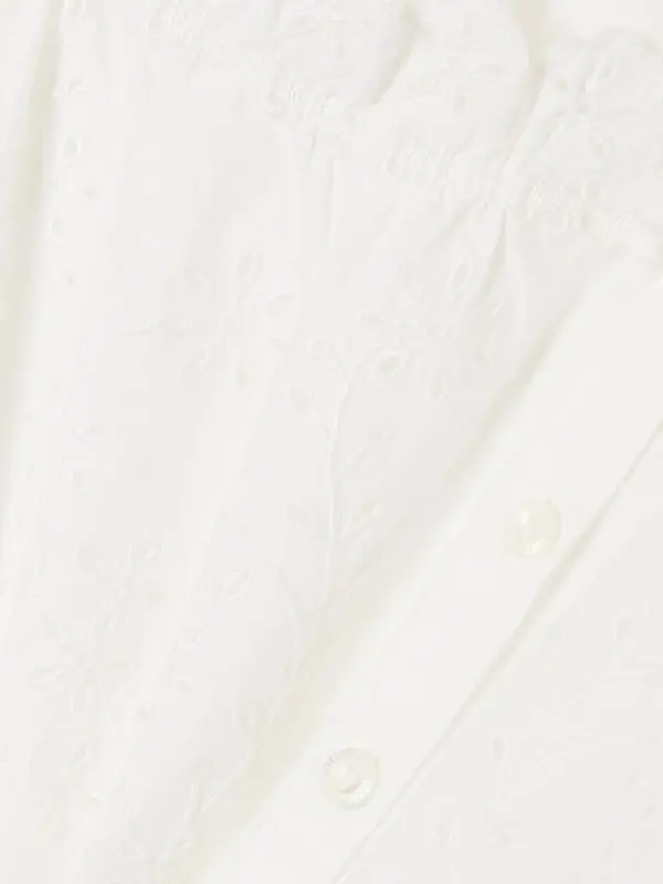 DÔEN Nera Broderie Anglaise Organic Cotton Blouse - White