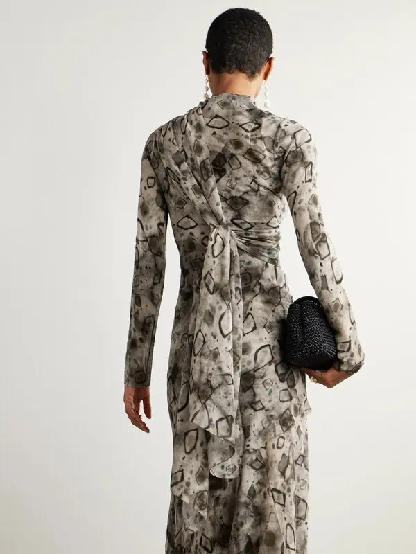 CORTANA Meena Printed Silk-georgette Wrap Jacket
