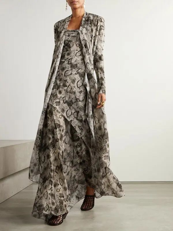 CORTANA Meena Printed Silk-georgette Wrap Jacket