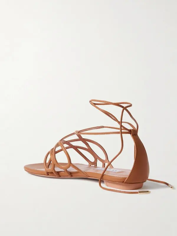 AQUAZZURA Infinito Leather Sandals - Brown