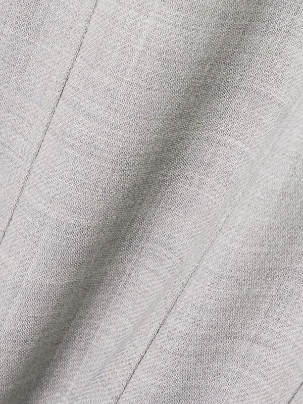 Brunello Cucinelli Paneled Wool Midi Dress - Gray