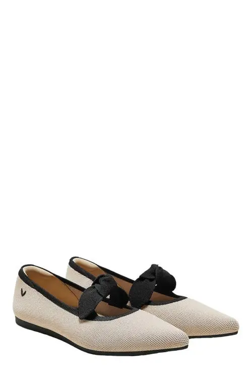 Vivaia Pointed-toe Bow Flats - Almond Black