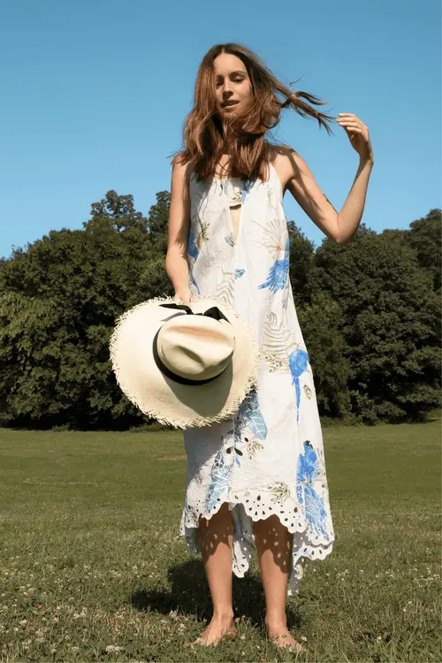 GUADALUPE DESIGN Printed Linen Dress