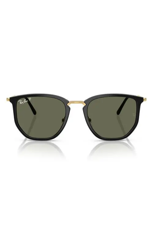 Ray-ban 53mm Polarized Irregular Sunglasses - Black