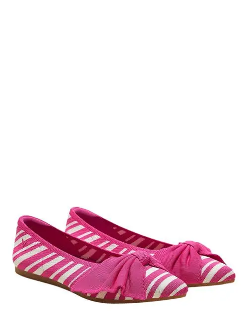 Vivaia Pointed-toe Bow Flats - Fuchsia Multi Stripe