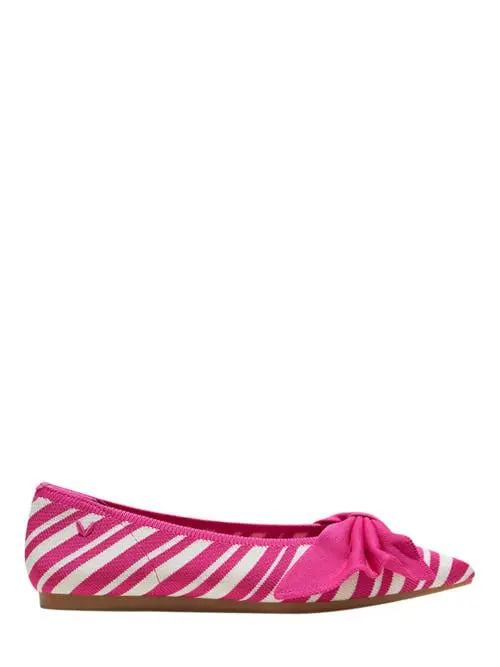 Vivaia Pointed-toe Bow Flats - Fuchsia Multi Stripe