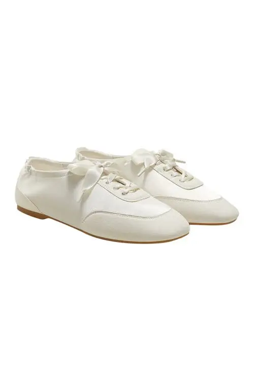 Vivaia Cristina Square-toe Satin Ballet Sneakers - Light Gold
