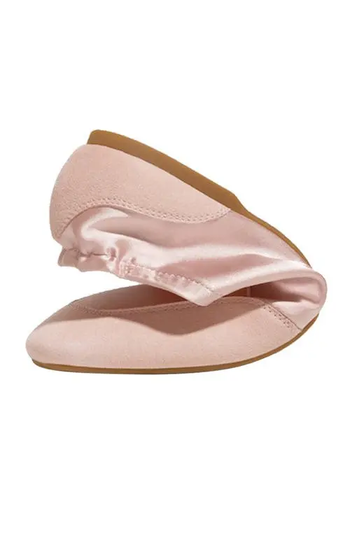 Vivaia Cristina Square-toe Satin Ballet Sneakers - Peach Blush