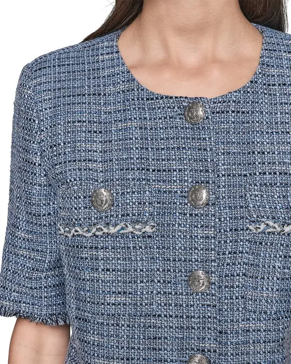 Karl Lagerfeld Paris Short Sleeve Tweed Jacket