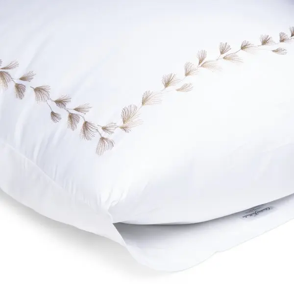 CHRISTIAN FISCHBACHER Foglia Embroidered Sateen King Pillowcase - Metallic
