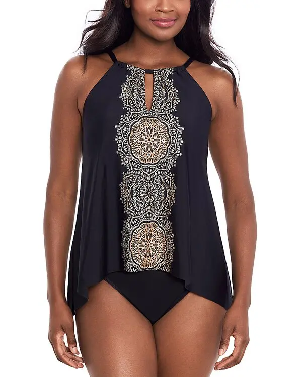 Miraclesuit Cappadocia Cut Out Tankini Top - Black/multi