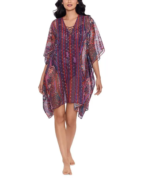Miraclesuit Dynasty Caftan Semi Sheer Swimsuit Cover-up - Multi