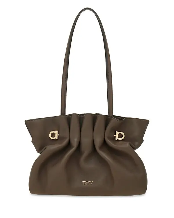 FERRAGAMO Piercing Shoulder Bag - Concrete