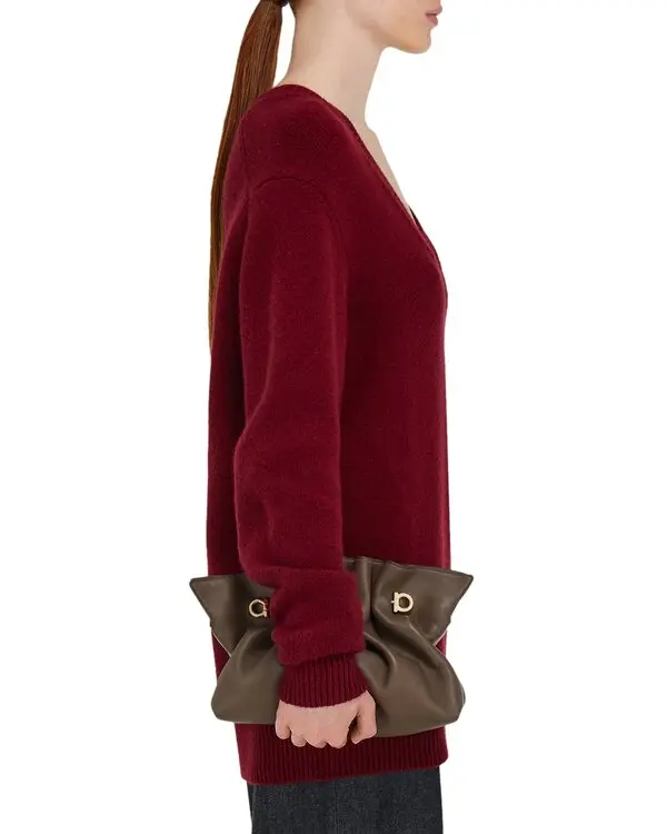 FERRAGAMO Piercing Shoulder Bag - Concrete