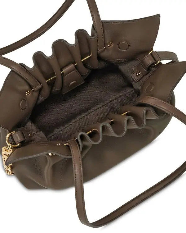 FERRAGAMO Piercing Shoulder Bag - Concrete