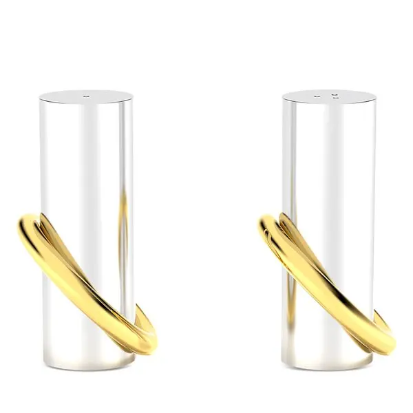 ANNA NEW YORK Ring Salt & Pepper Shakers, Set Of 2 - Silver And Gold