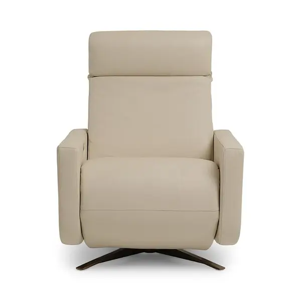AMERICAN LEATHER Cloud Comfort Solace Motion Recliner - Bison White/antique Brass -star Base