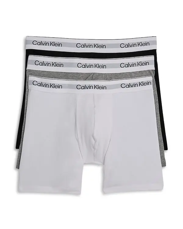 Calvin Klein Icon Cotton Stretch Boxer Briefs, Pack Of 3 - Gray/black/white