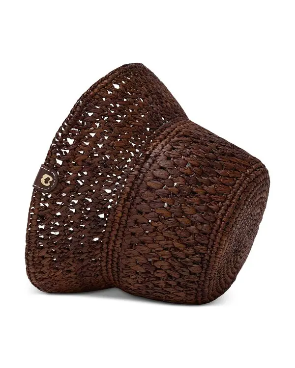 Maje Crochet Raffia Bucket Hat - Brown