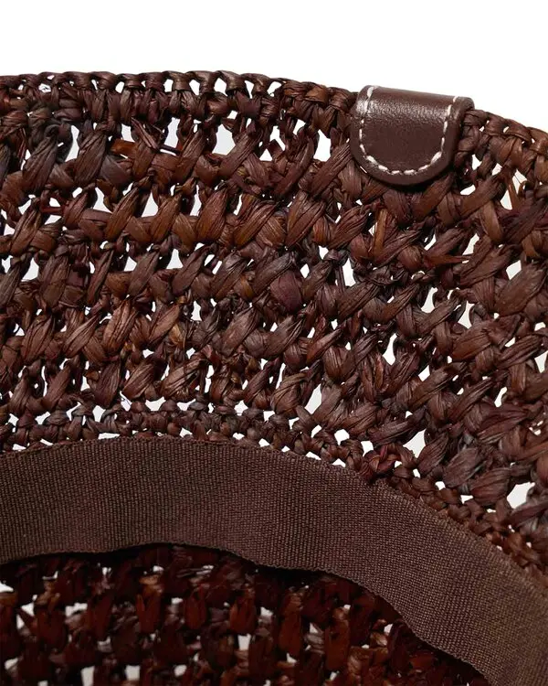 Maje Crochet Raffia Bucket Hat - Brown