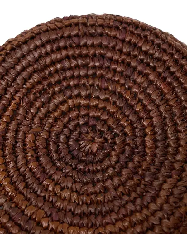 Maje Crochet Raffia Bucket Hat - Brown