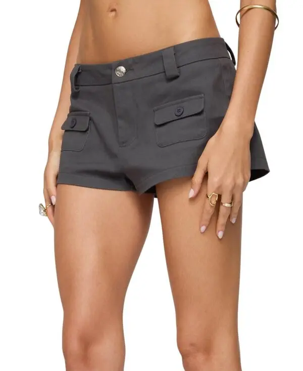 EDIKTED Terra Cargo Micro Shorts - Dark Gray