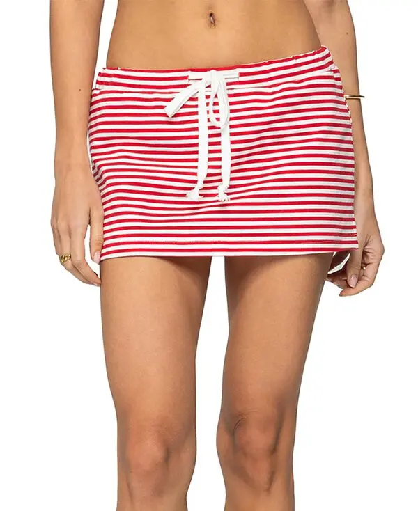 EDIKTED Psalm Striped Mini Skort - Red