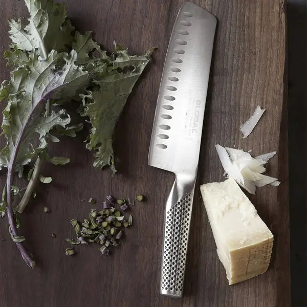 GLOBAL Stainless Steel 6 Hollow Edge Nakiri Vegetable Knife
