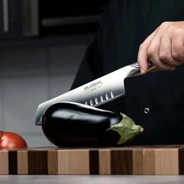 GLOBAL Stainless Steel 6 Hollow Edge Nakiri Vegetable Knife