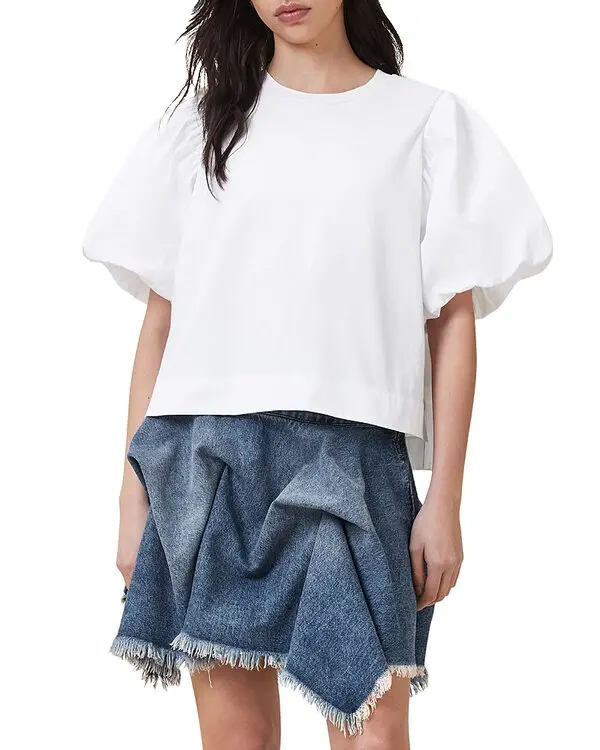 All Saints Jess Puff Sleeve Tee - Optic White