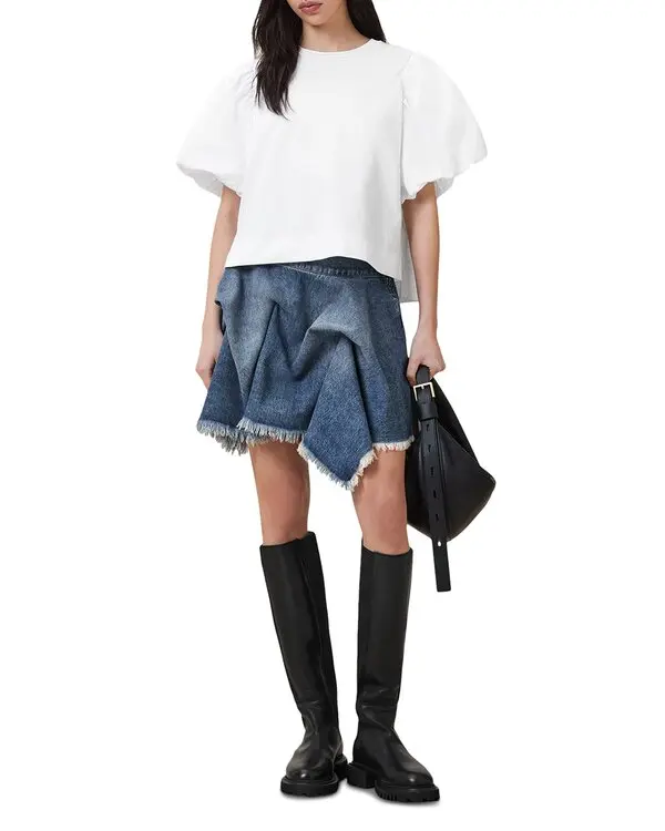 All Saints Jess Puff Sleeve Tee - Optic White