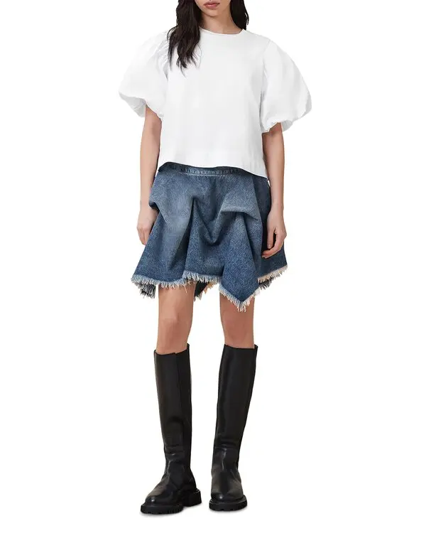 All Saints Jess Puff Sleeve Tee - Optic White