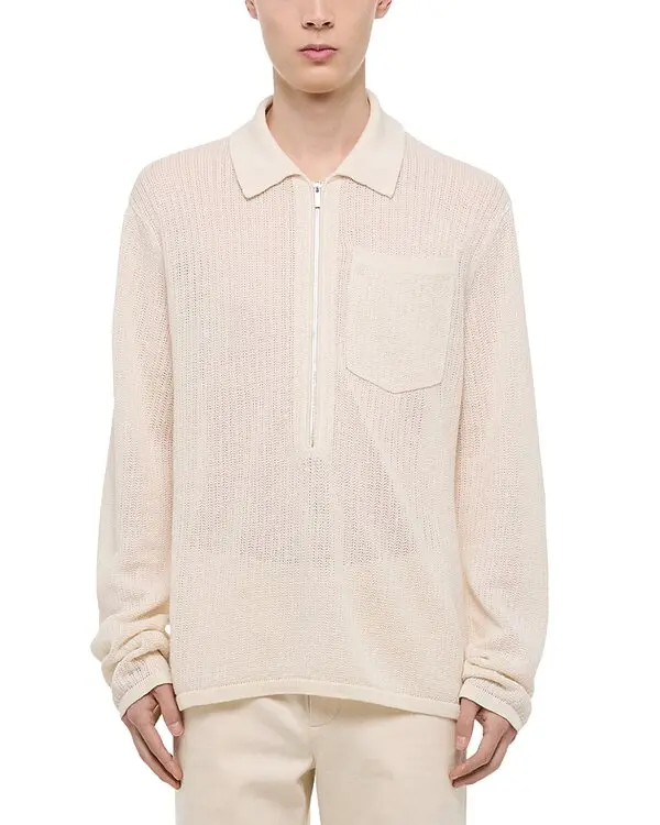 Helmut Lang Linen Polo Sweater - Ivory