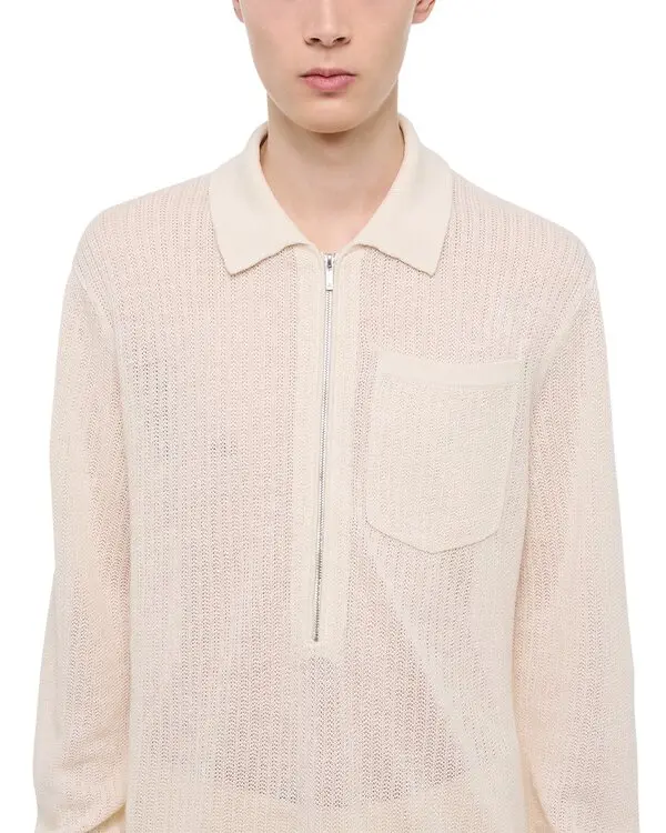 Helmut Lang Linen Polo Sweater - Ivory