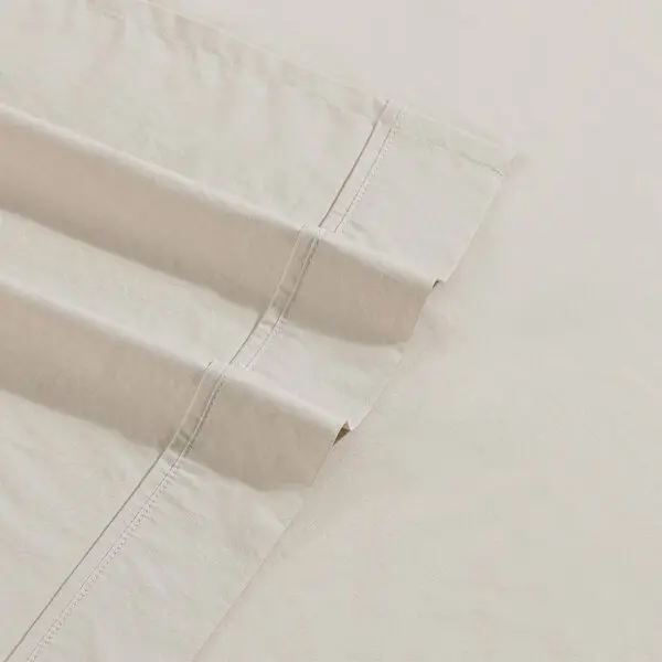 Calvin Klein Washed Percale Cotton Sheet Set, Twin - Light Beige