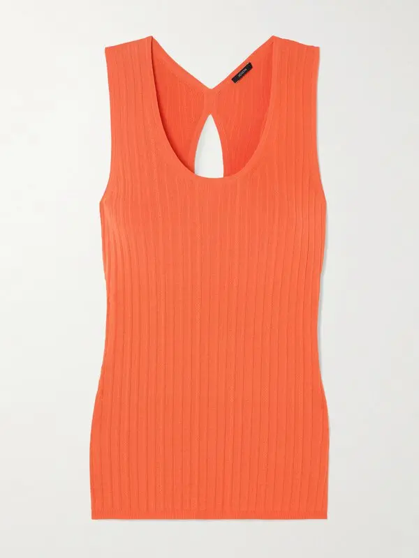 JOSEPH Cutout Ribbed-knit Tank