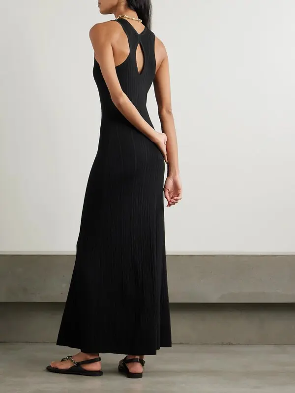 JOSEPH Cutout Ribbed-knit Maxi Dress