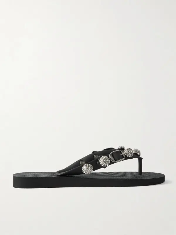 Balenciaga Cagole Embellished Flip Flops
