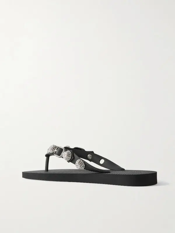 Balenciaga Cagole Embellished Flip Flops