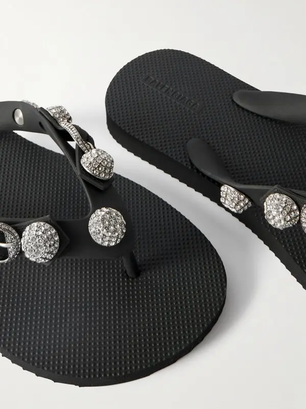 Balenciaga Cagole Embellished Flip Flops