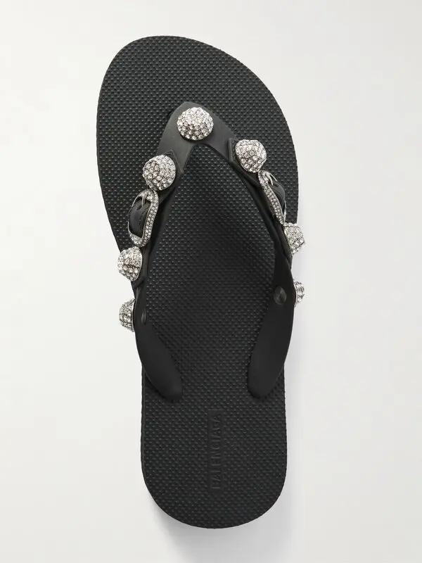 Balenciaga Cagole Embellished Flip Flops